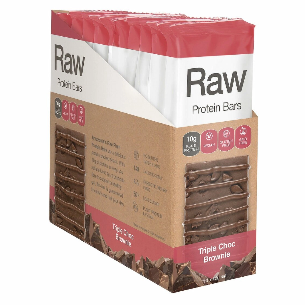 Amazonia Raw Protein Bars Triple Choc Brownie – Betahealth