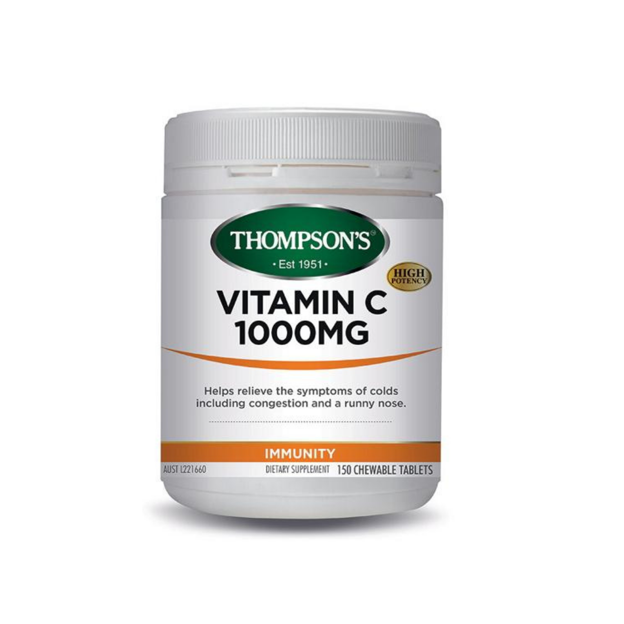 Thompsons Vitamin C 1000mg Chewable 150 Tablets – Betahealth